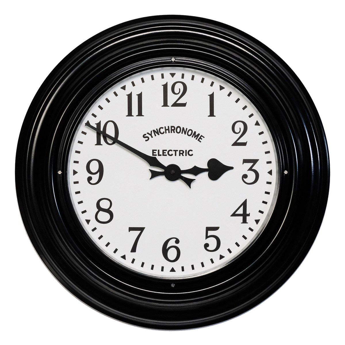 black station clock